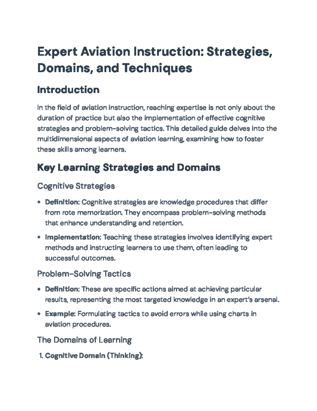 Aviation Instruction: Effective Learning Strategies and Techniques ...