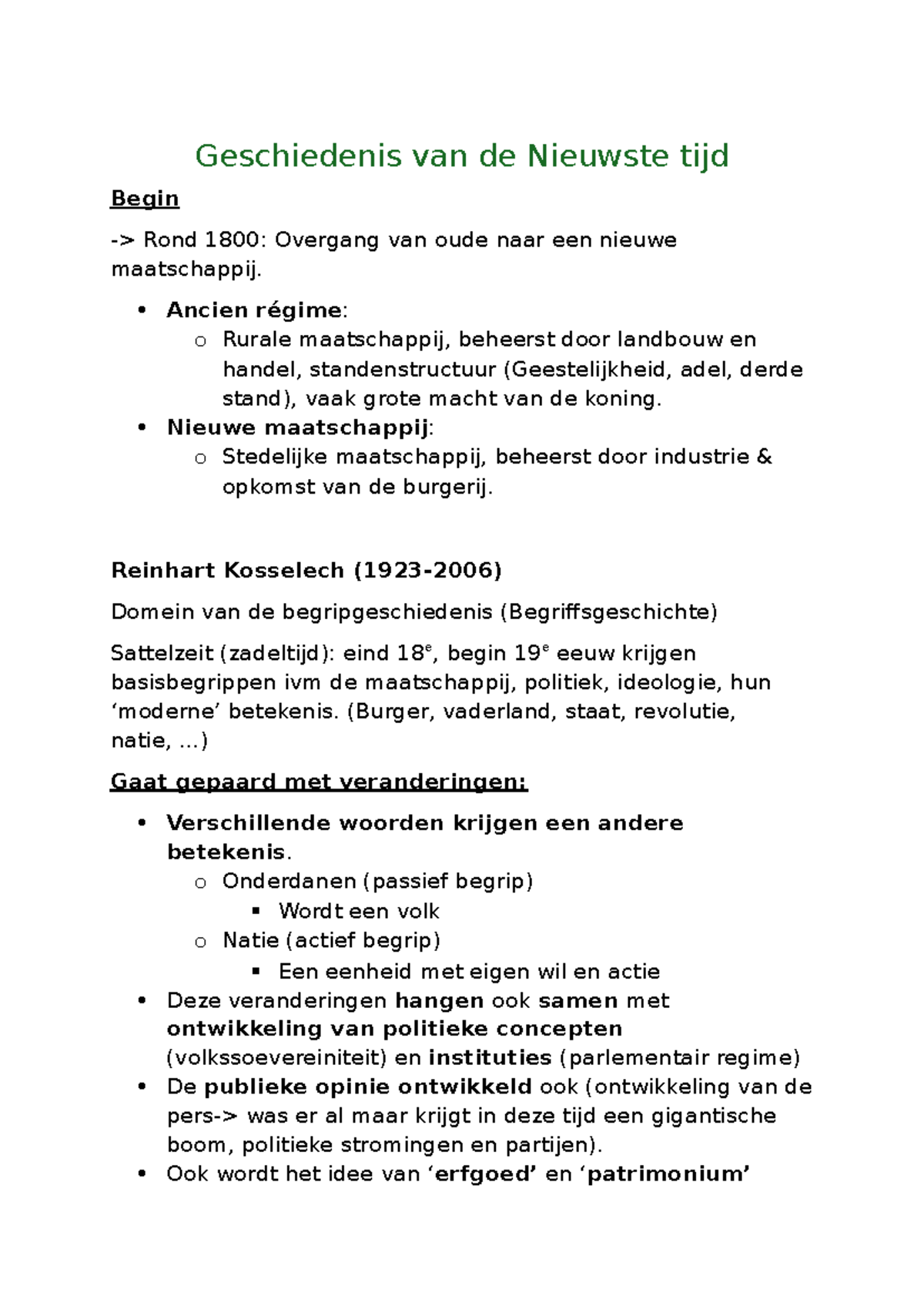 Geschiedenis van de Nieuwste Tijd (1800-1914): Maatschappelijke ...