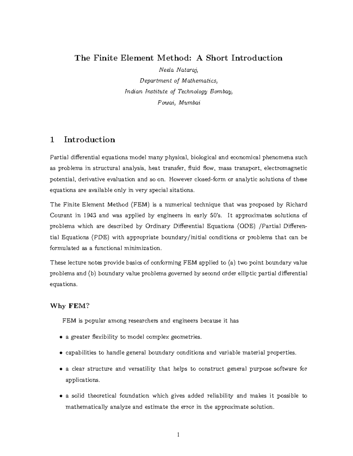 CFEM: A Comprehensive Introduction to the Finite Element Method - Studocu