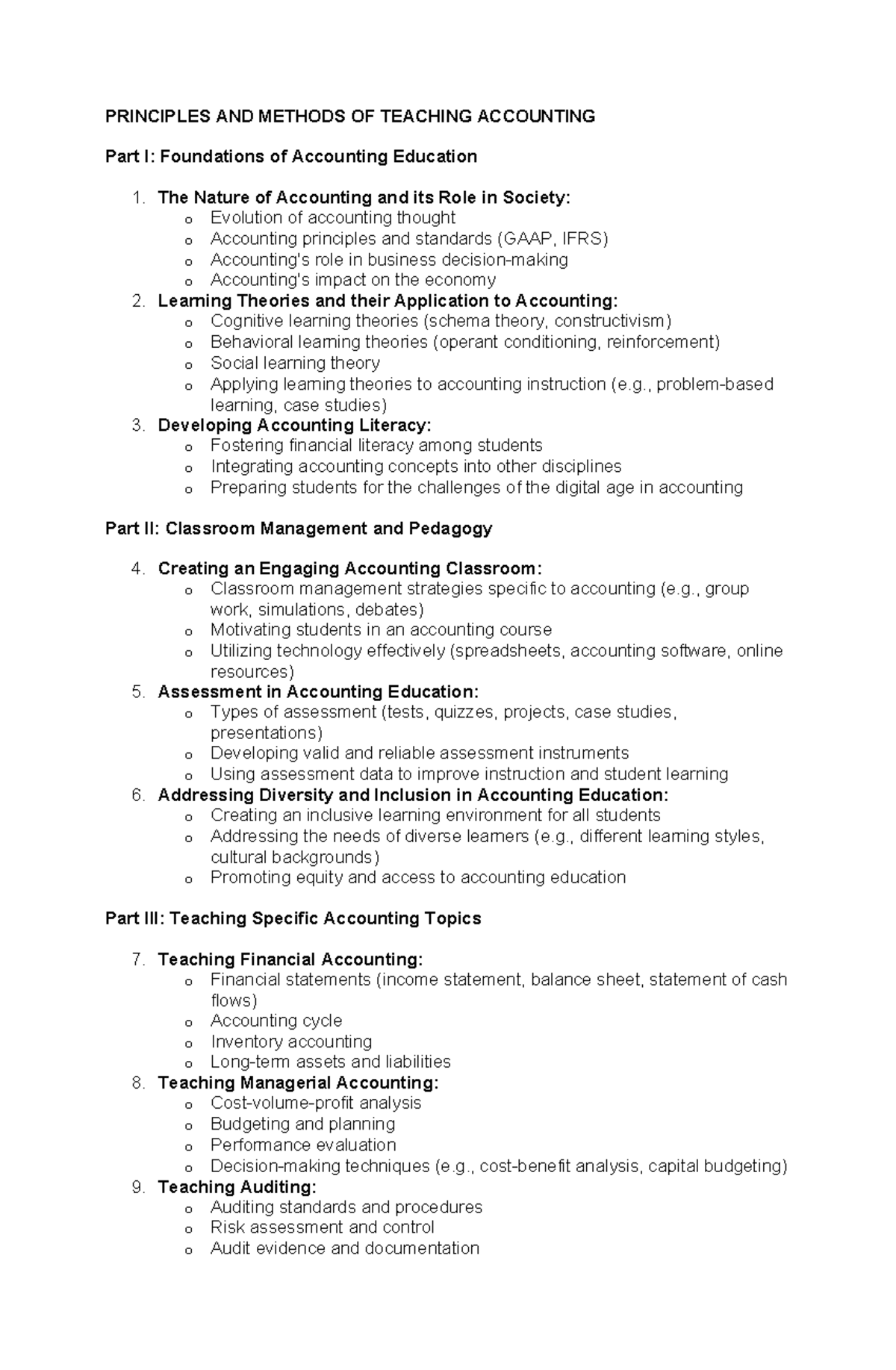 Principles AND Methods OF Teaching Accounting - PRINCIPLES AND METHODS ...