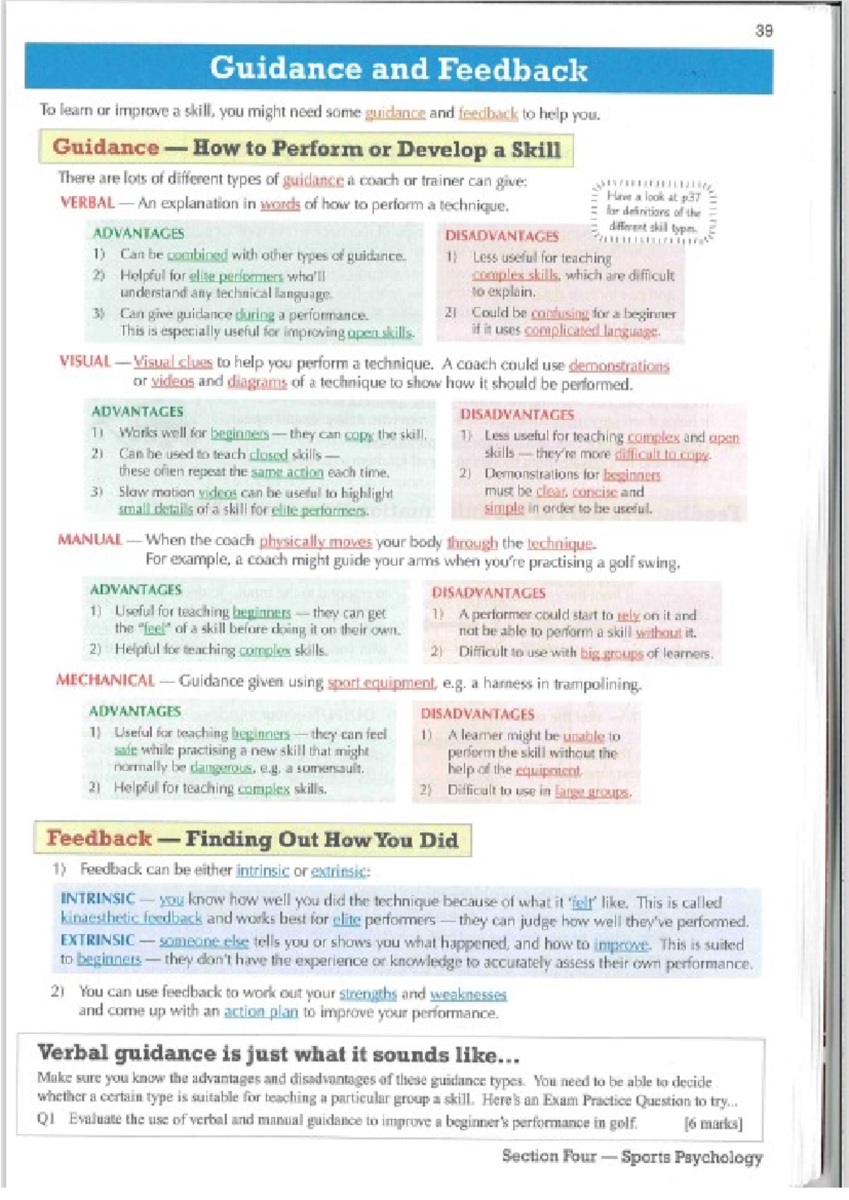 PE 39 Homework: Understanding Feedback and Guidance in Skill ...