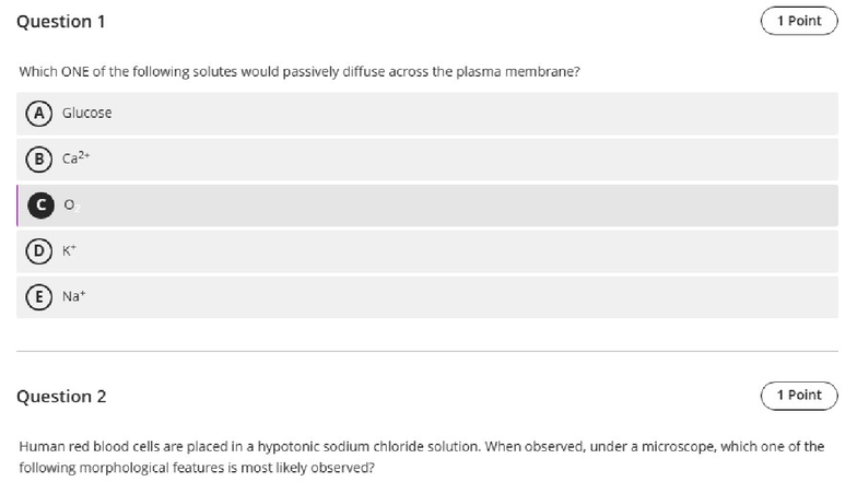 Quiz 1 - Online Quiz on Membrane Transport and Embryology Concepts ...