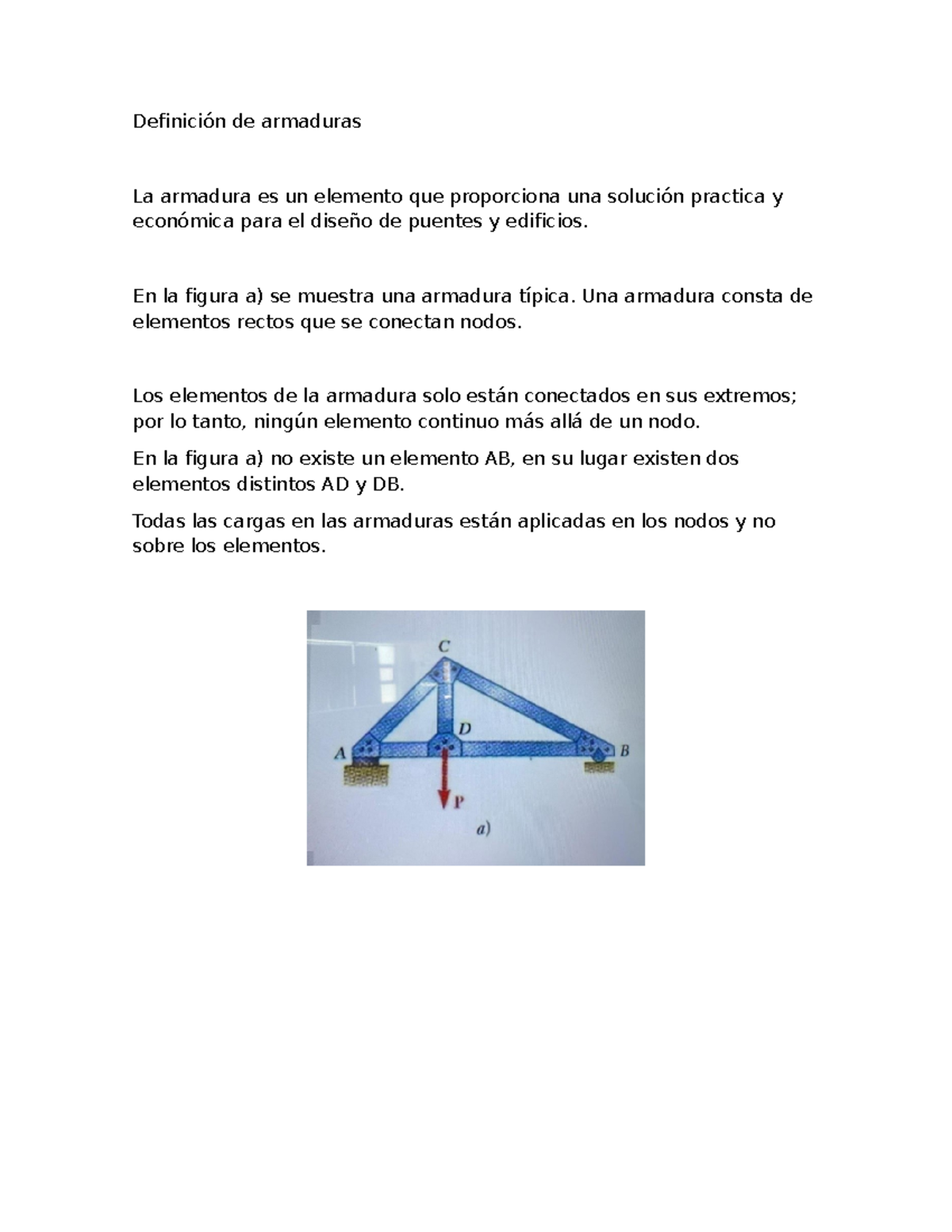 Definición y Análisis de Armaduras en Estructuras - Studocu