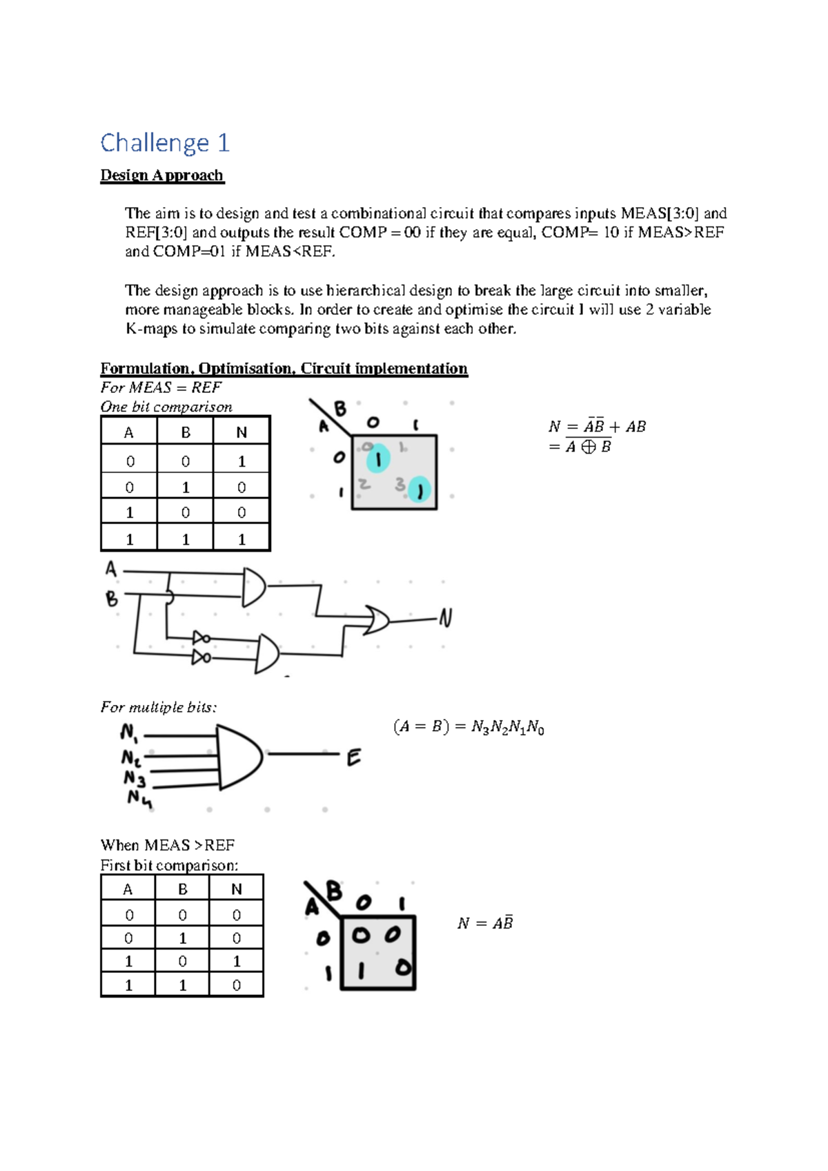 Assignment 1 Report: Combinational Circuit Design Approaches for COMP ...