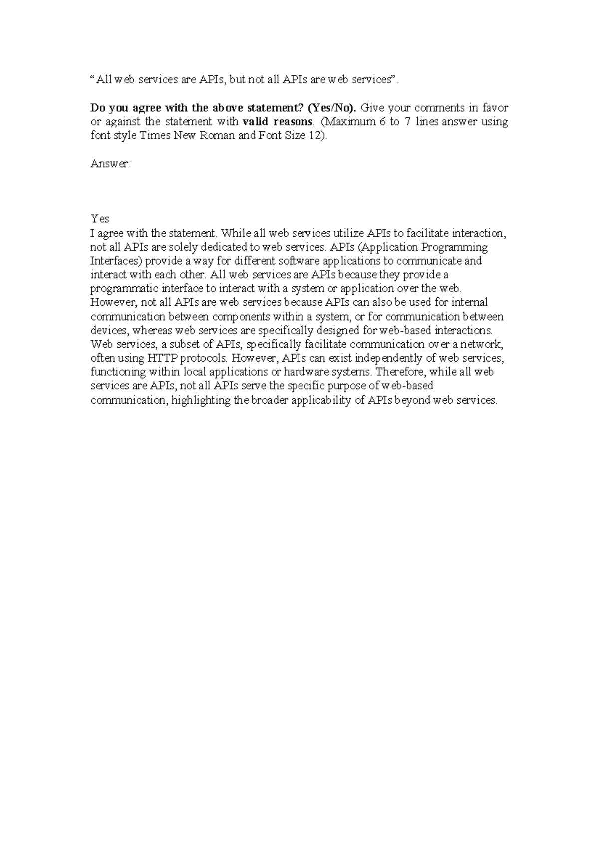 Cs311 GDB Solution 2024: Analyzing APIs and Web Services Relationship ...