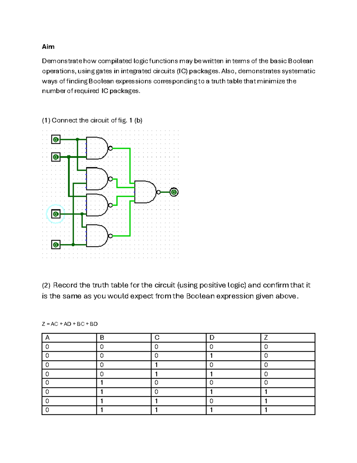 Lab 2 - Boolean Logic Functions & Minimization Techniques (ENGR 101) - Studocu