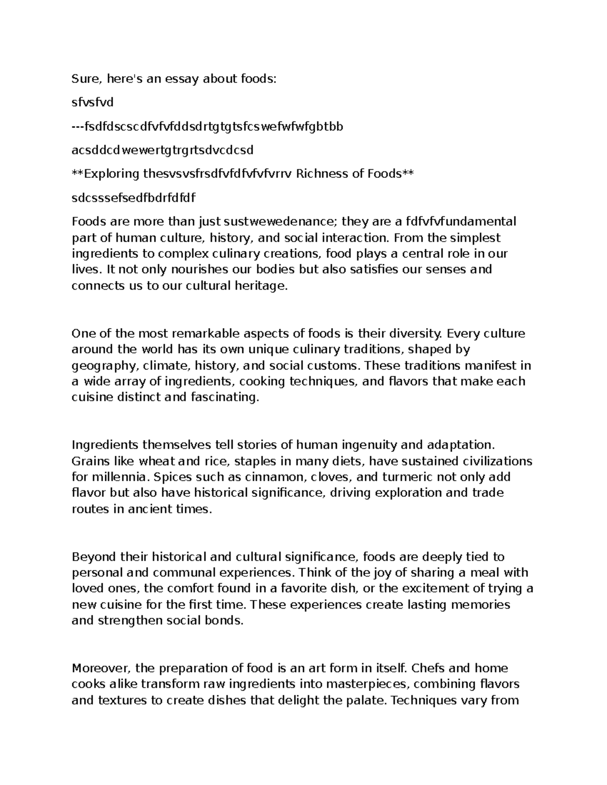 ENG101 - Essay on the Cultural Significance of Foods - Studocu