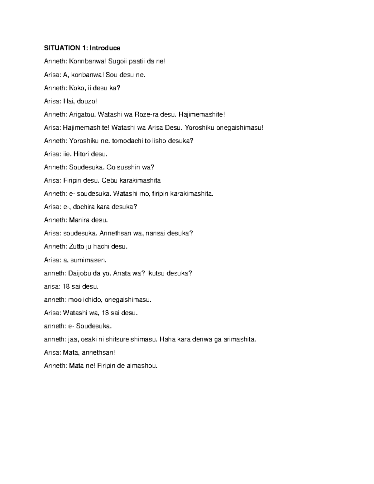 Revised Speaking Test - CVBN: Situational Dialogues and Practice - Studocu