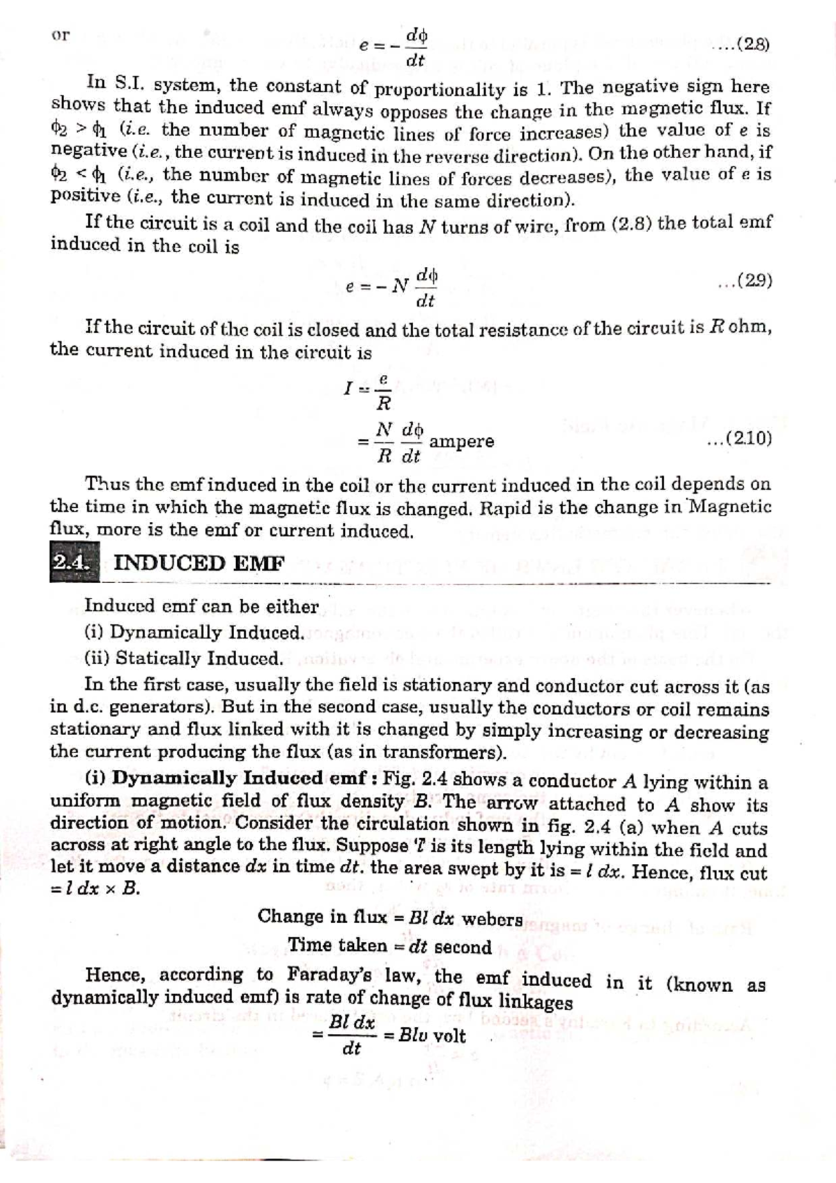 Induced EMF Concepts - EE 101 Lecture Notes - Studocu
