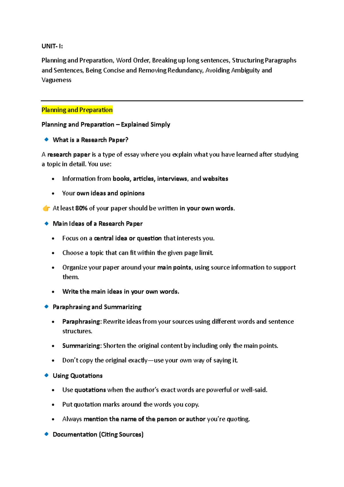UNIT-1: Research Paper Writing Techniques and Clarity in Cyber Security ...