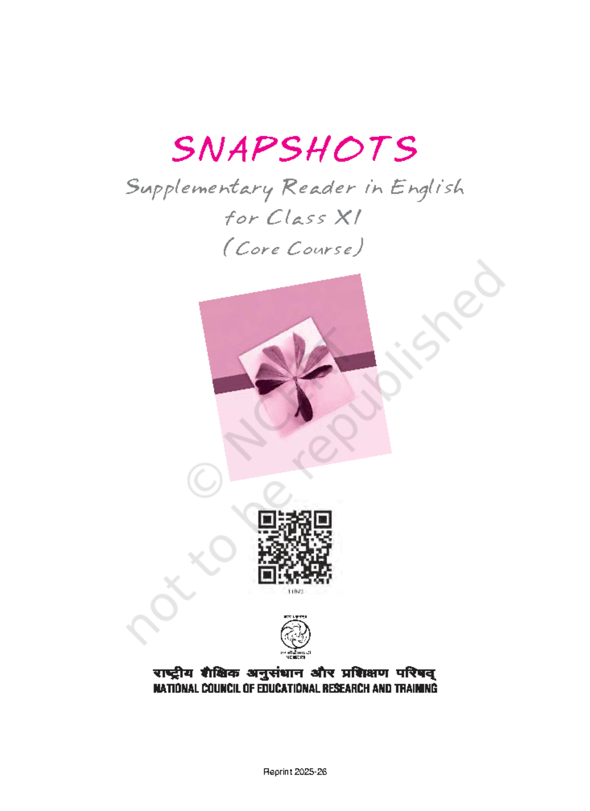 Snapshots Supplementary Reader for Class XI (Core Course) - Studocu
