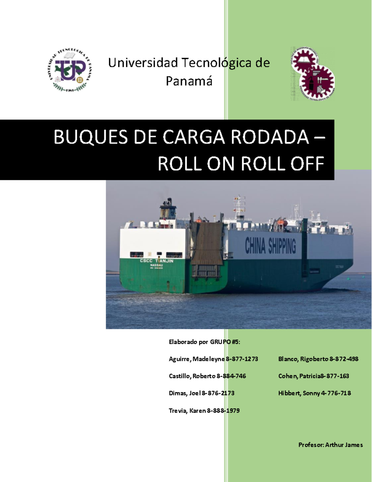 Buques RORO: Proyecto de Introducción a la Ingeniería Naval - Studocu