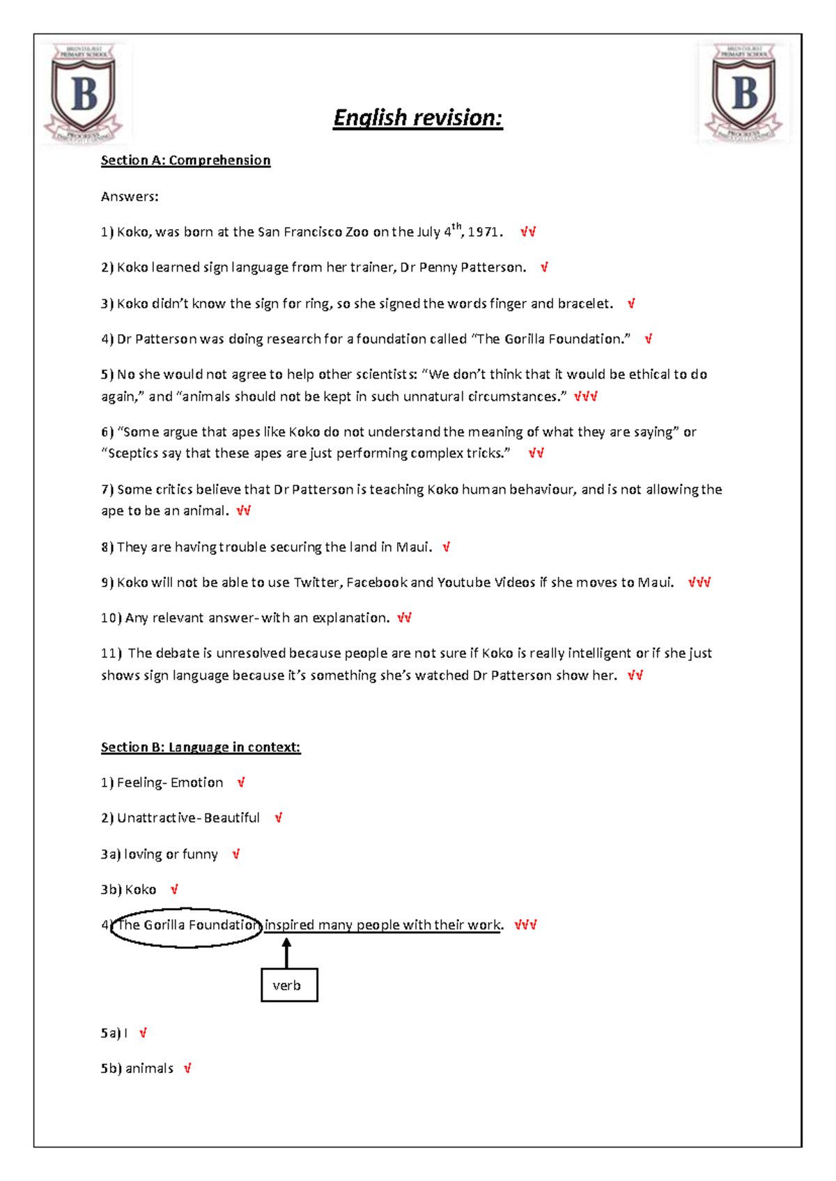 English Revision Booklet: Comprehension & Language Insights - Studocu