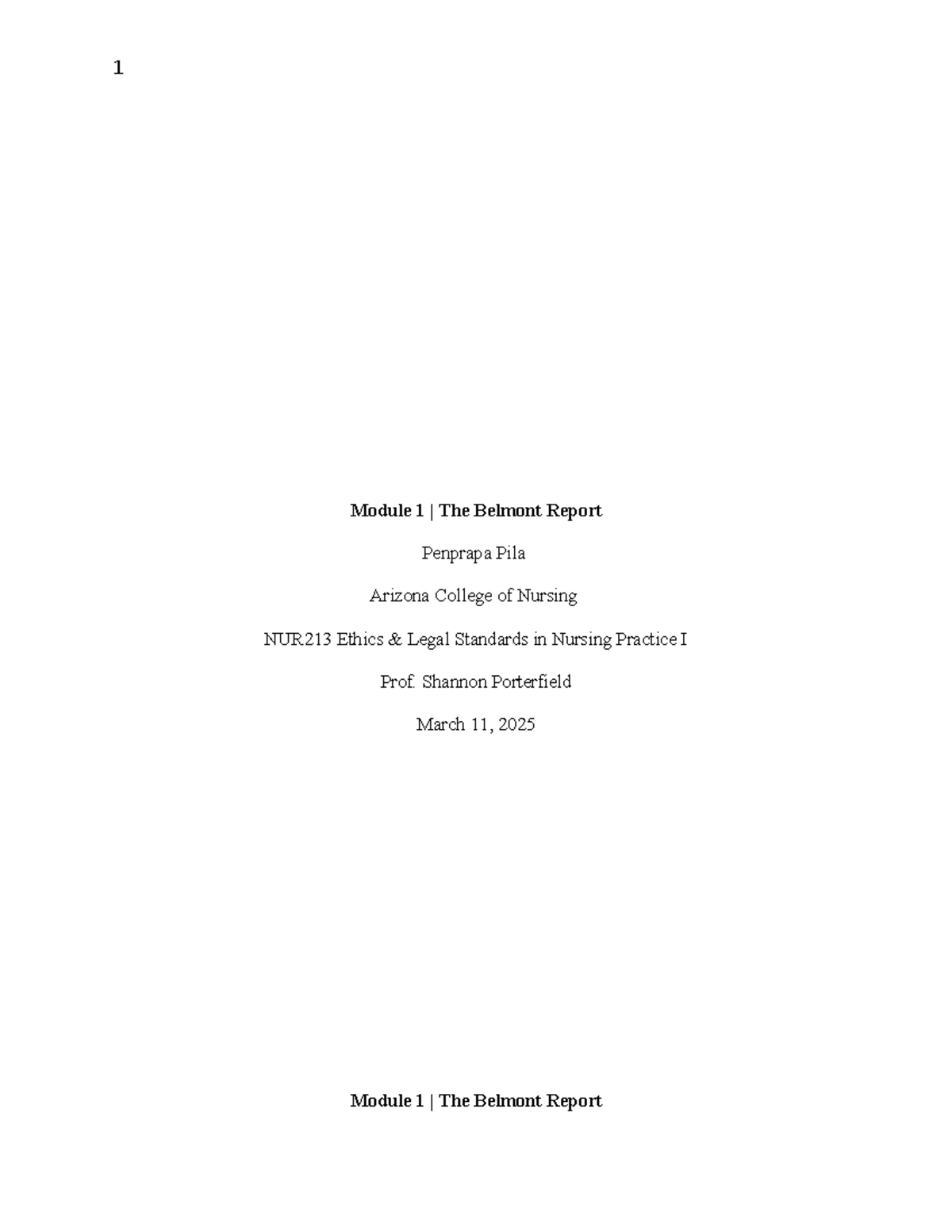 The belmont report - Module 1 | The Belmont Report Penprapa Pila ...