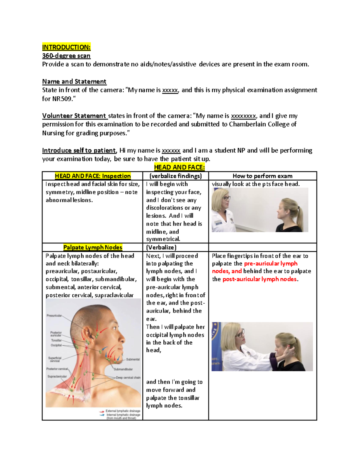 NR509 Advanced Physical Assessment Procedure Guide - Studocu