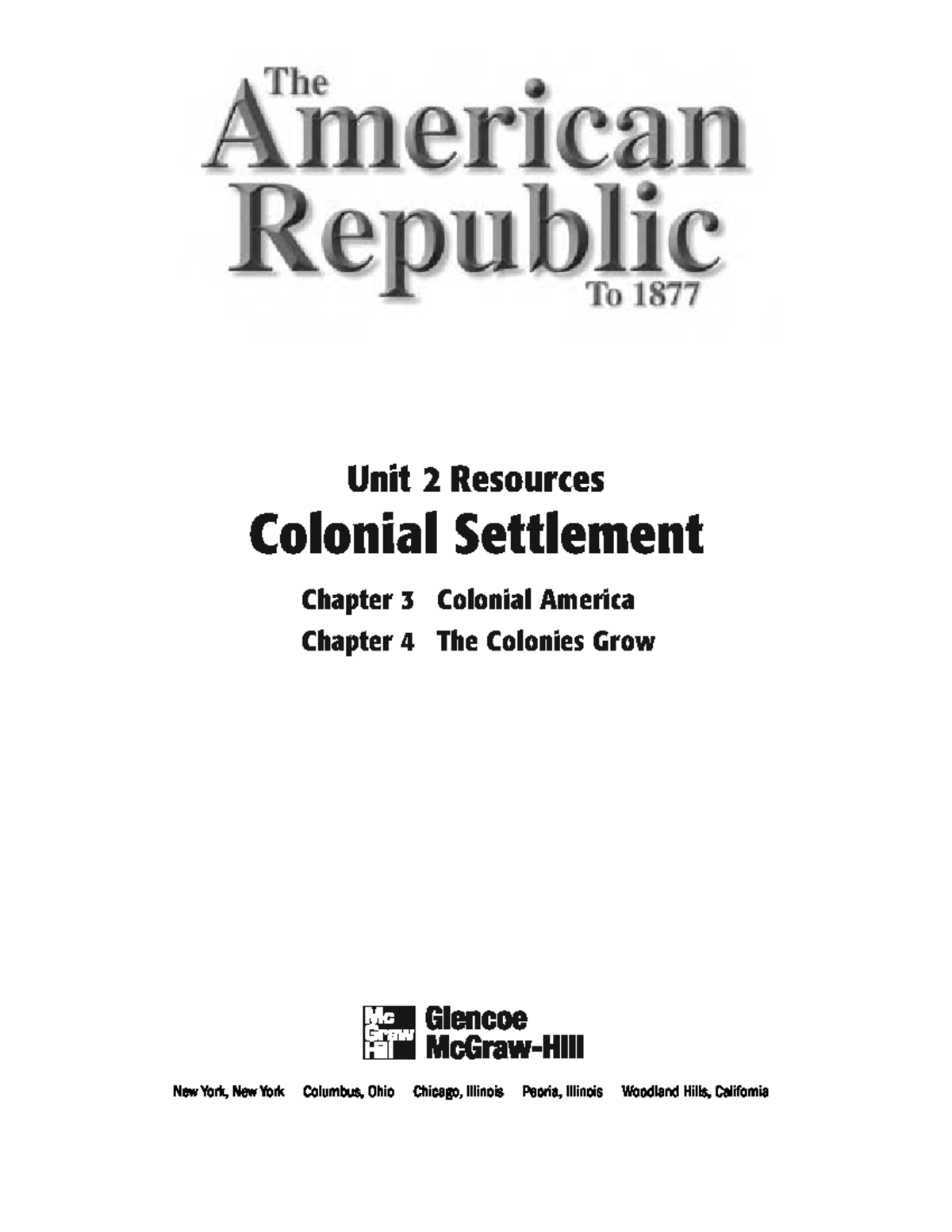 Unit 2 Resources: Colonial Settlement & Growth Activities - Studocu