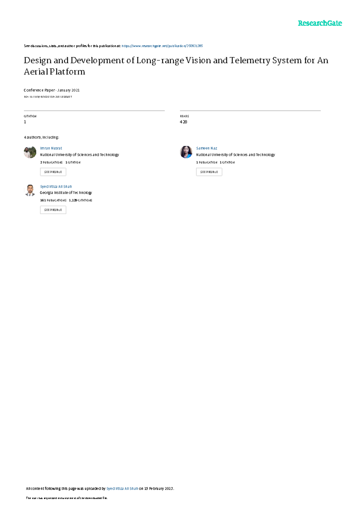 Design and Development of Long Range Vision System for RC Helicopter ...