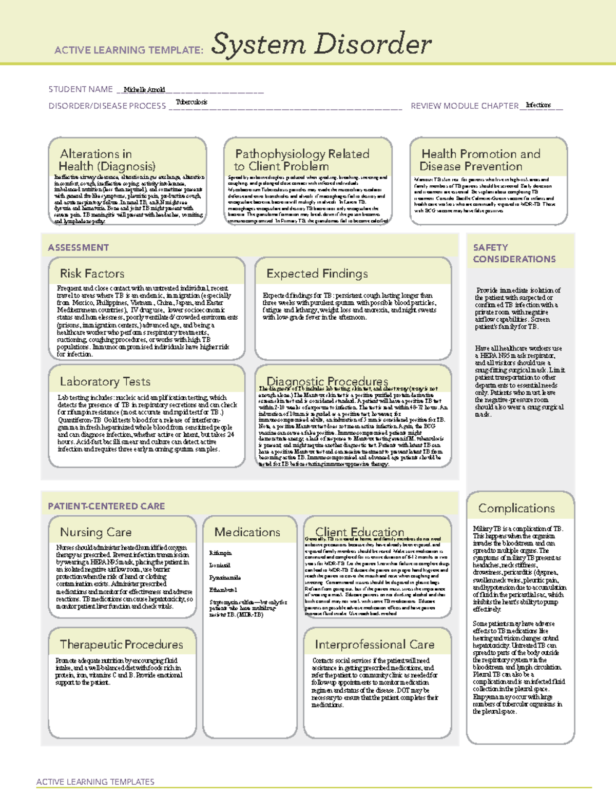 TB System Disorder PDF - ACTIVE LEARNING TEMPLATES System Disorder ...