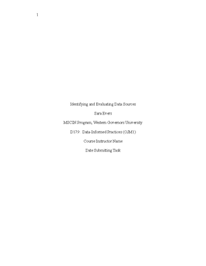 D544- TASK 1 revised - This is for the new course added by WGU D544 ...