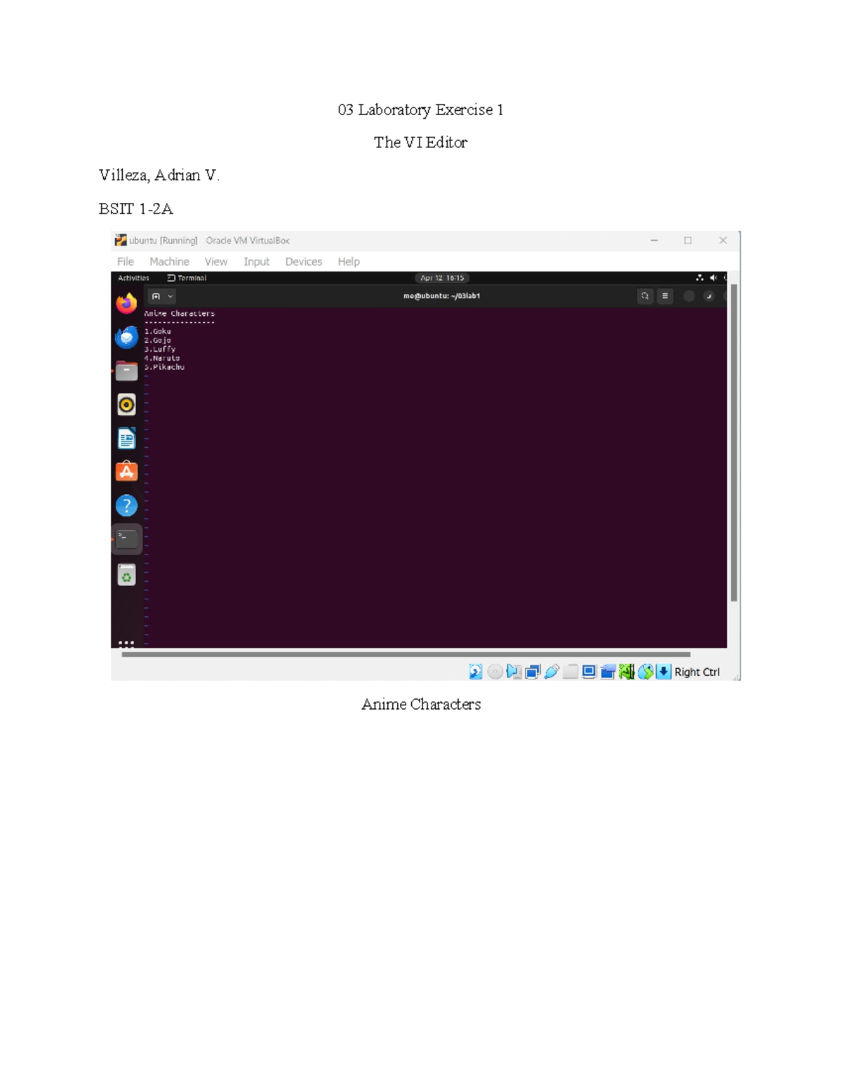 03 Laboratory Exercise 1 - Bachelor of Science in Information ...