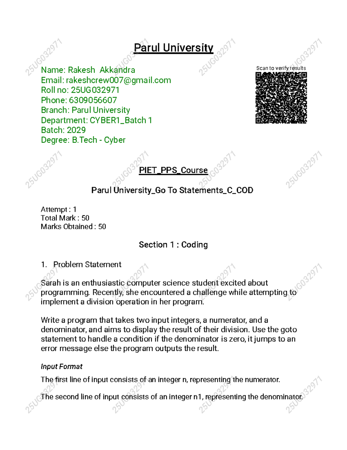 C_COD 25 Programming Practical: Goto Statements and Factorial ...