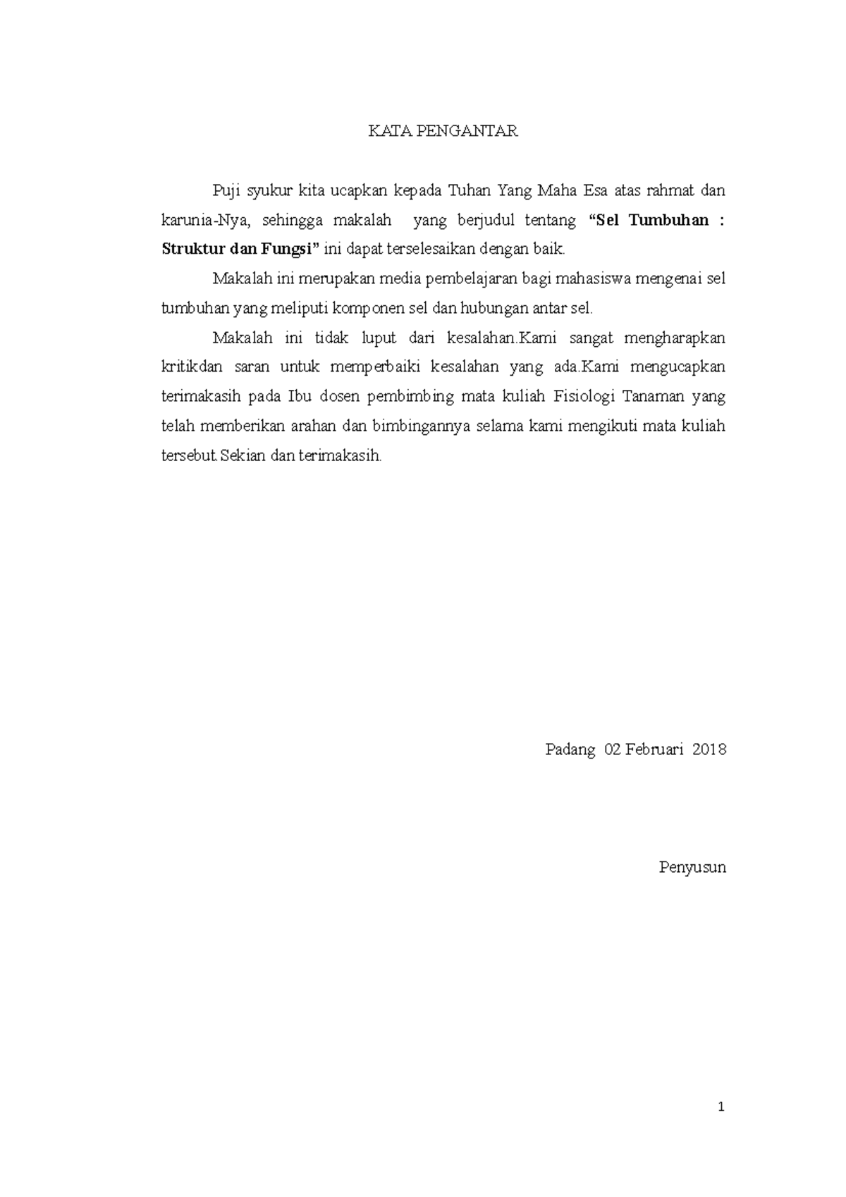 Struktur dan Fungsi Sel Tumbuhan: Panduan untuk Fisiologi Tanaman - Studocu
