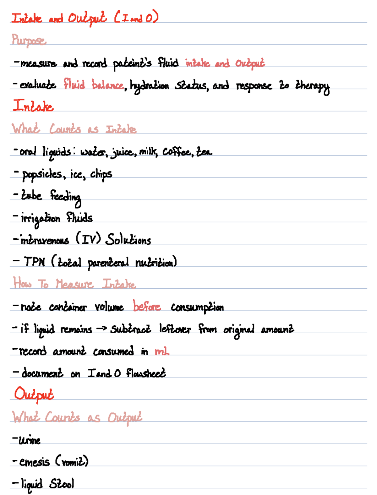 Fluid Intake and Output Management in Nursing - Studocu