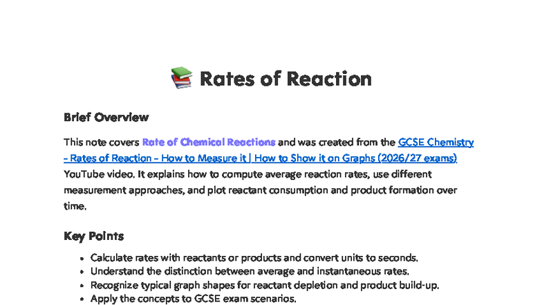 GCSE Chemistry - Rates of Reaction Overview & Measurement Techniques ...