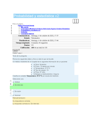 EA4. Métodos estadísticos inferenciales Examen - Estadística inferencial v Elizabeth Gutierrez ...