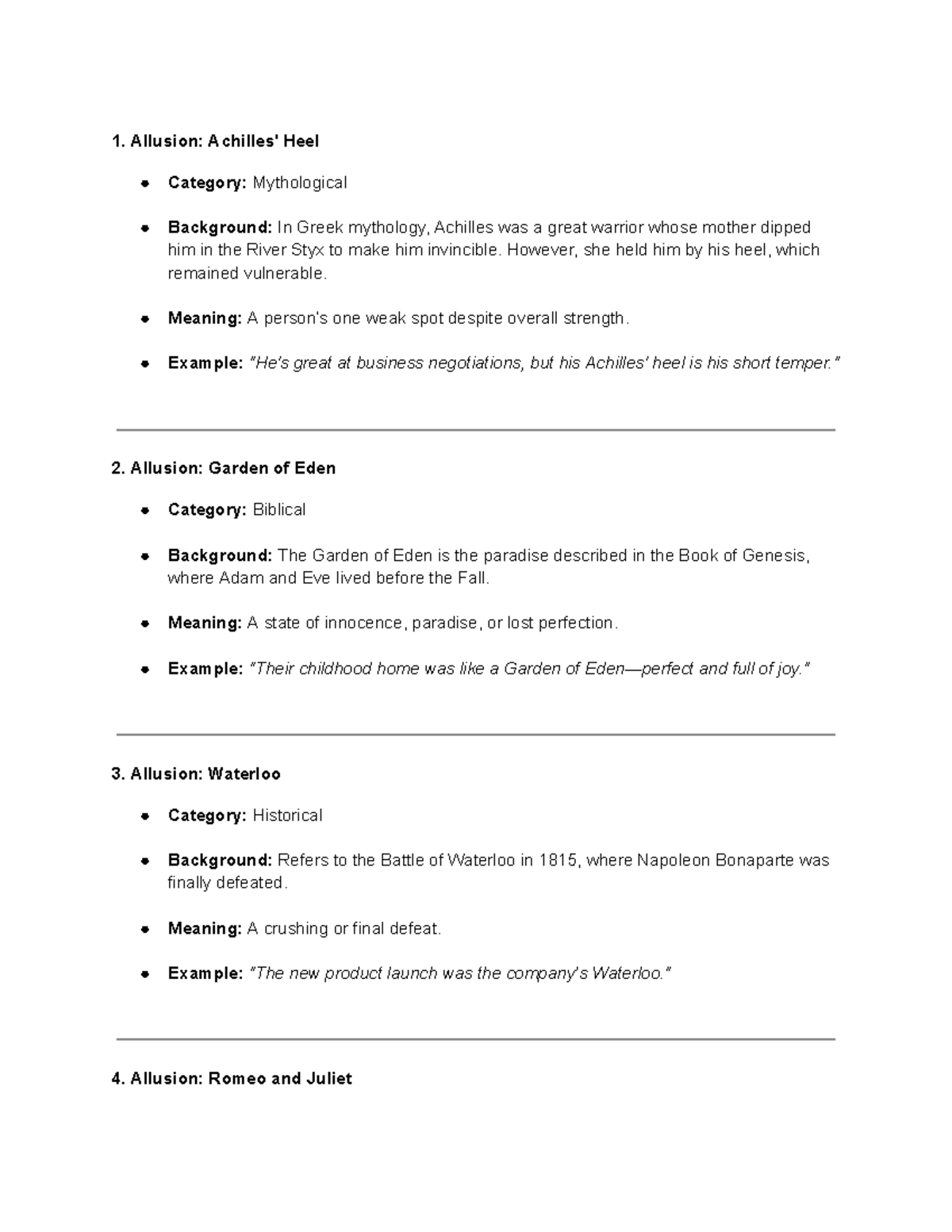 Differentiation of Allusions in Literature and Speech - Studocu