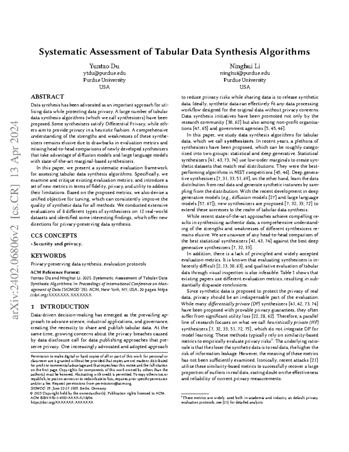 Systematic Assessment Of Tabular Data Synthesis Algorithms A Large