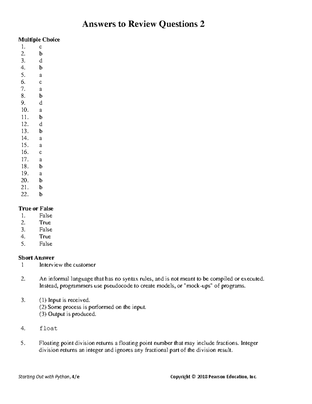 Python Programming Review Questions & Answers (Final Exam) - Studocu