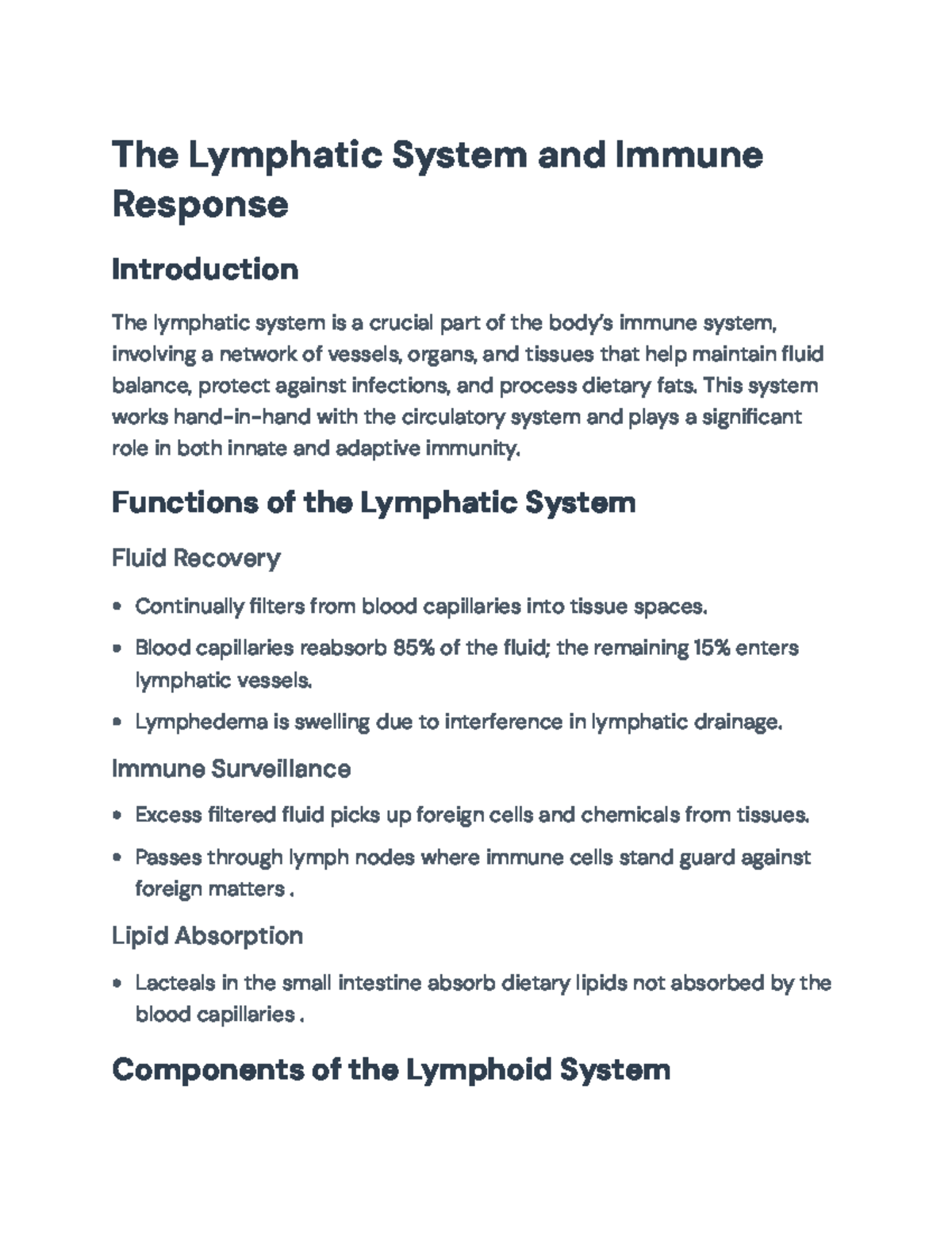 Lymphatic System & Immune Response Overview: Functions & Mechanisms ...