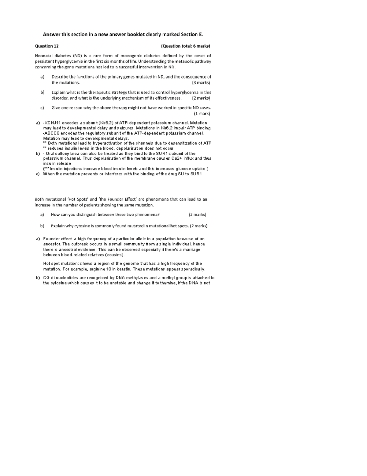 Genetic Basis of Mutations and Treatments in K+ Channels (BIO 202 ...