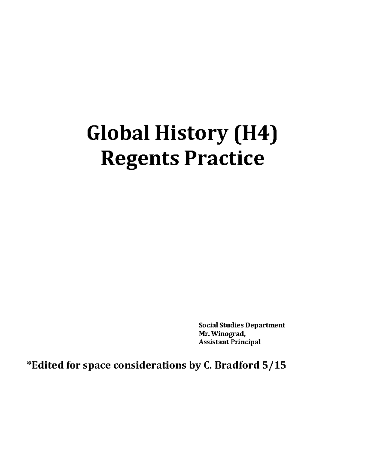 H4 Regents Practice: Europe Between the World Wars and Totalitarianism ...
