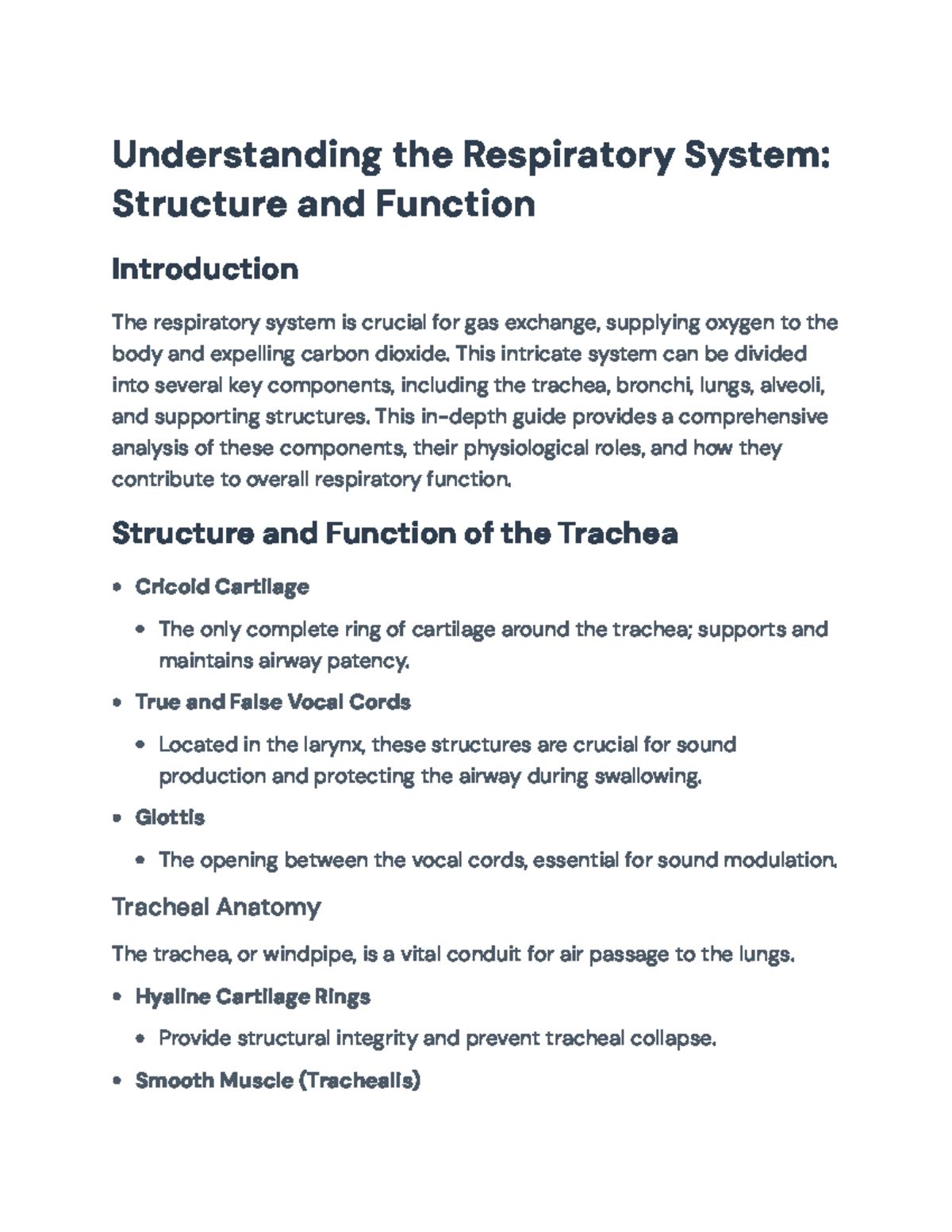 Understanding the Structure and Function of the Respiratory System - Understanding the ...