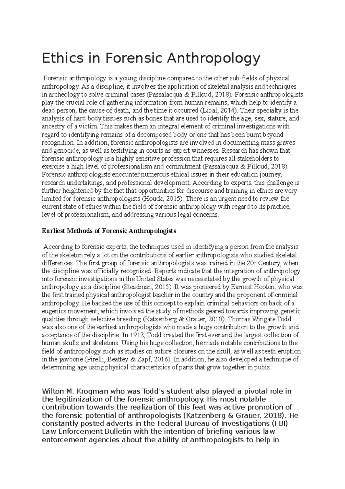 Ethics in Forensic Anthropology: Professional Standards and Challenges ...