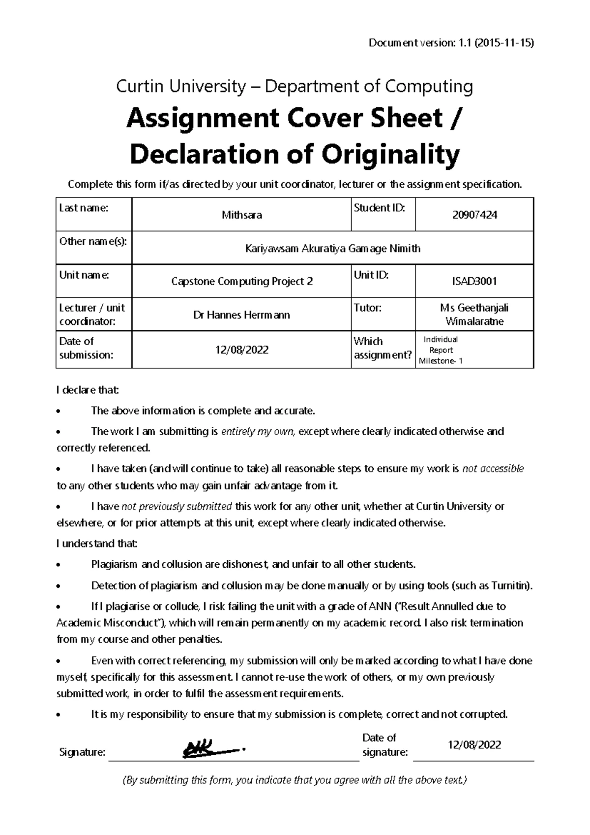 ISAD3001 Capstone Computing Project Final Report SD03 2022 - Studocu