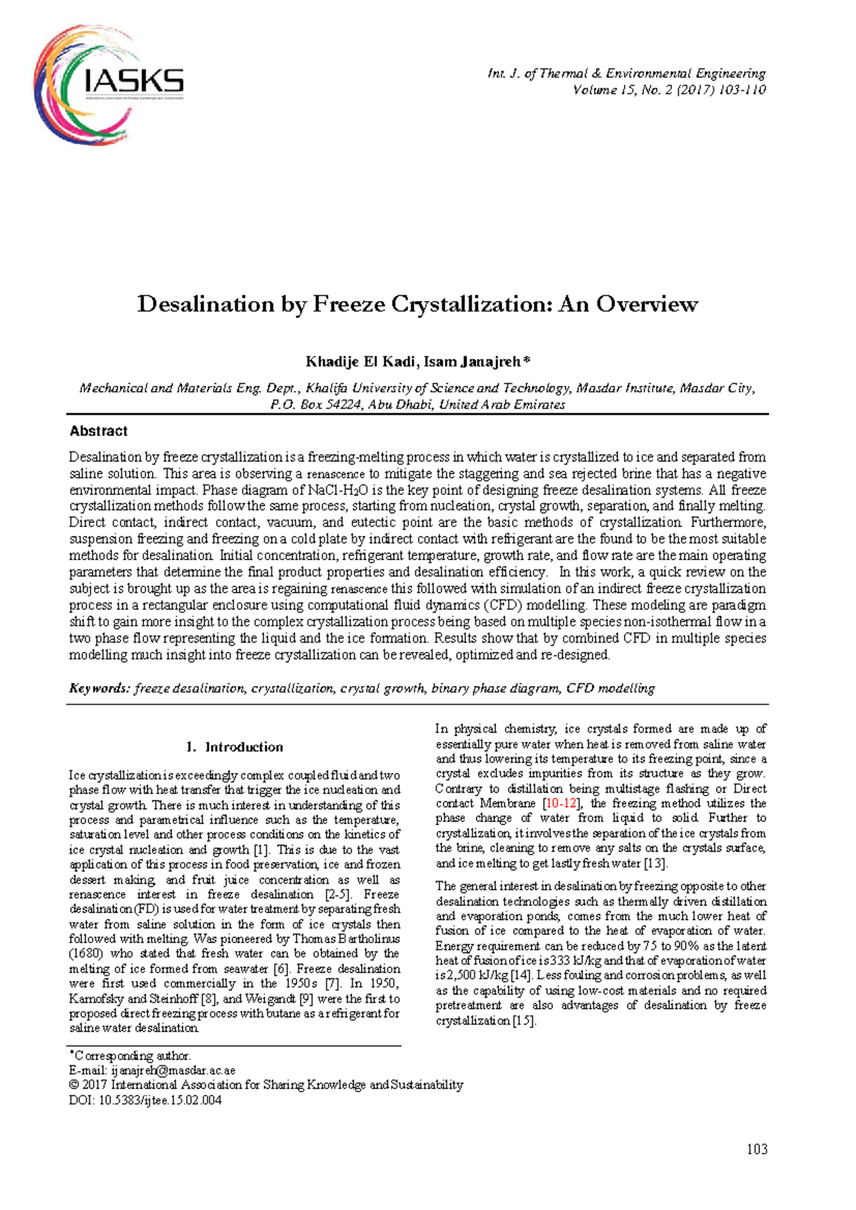 Desalination by Freeze Crystallization: Overview & Process Insights ...