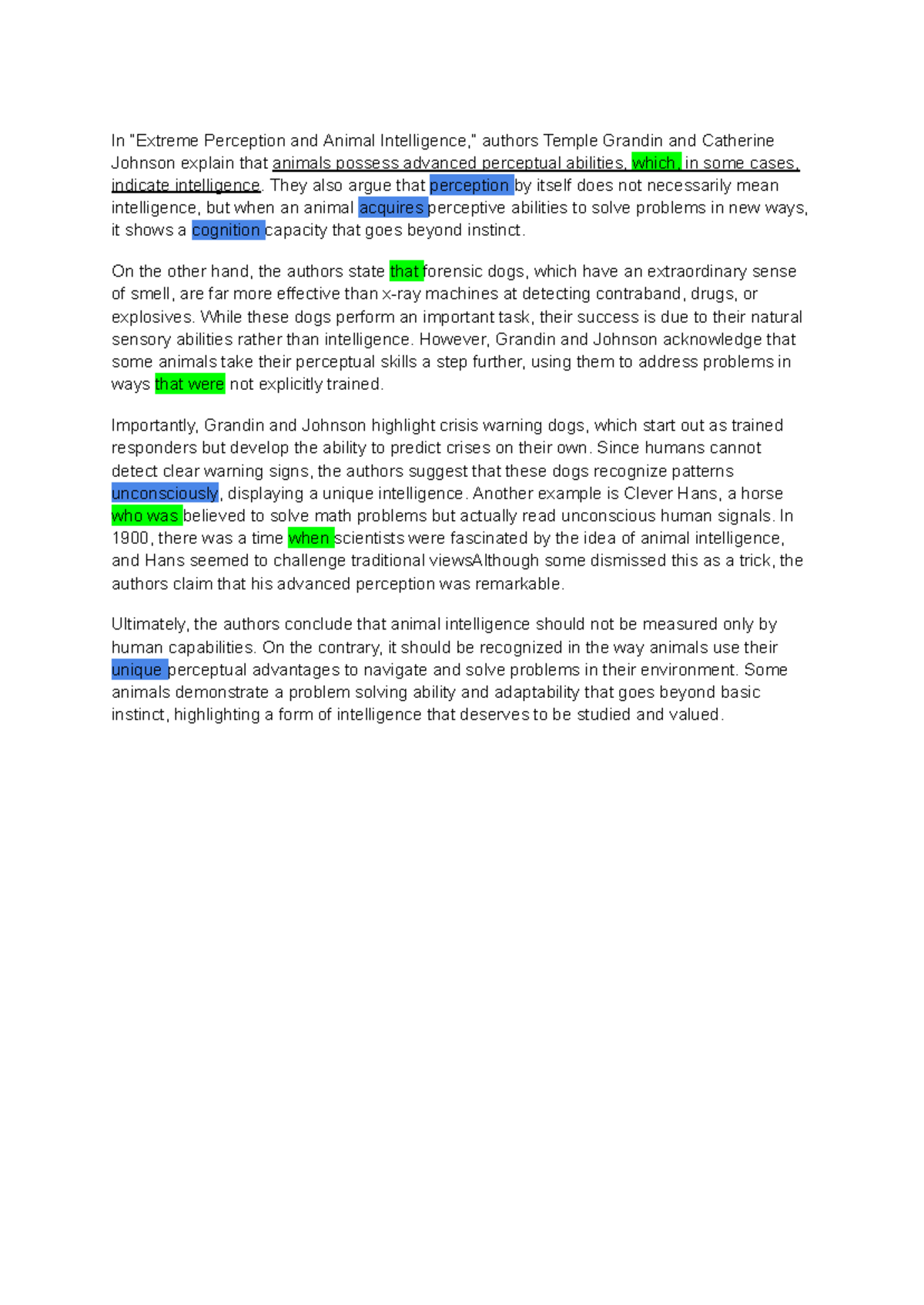 Extreme Perception & Animal Intelligence: Insights from Grandin ...