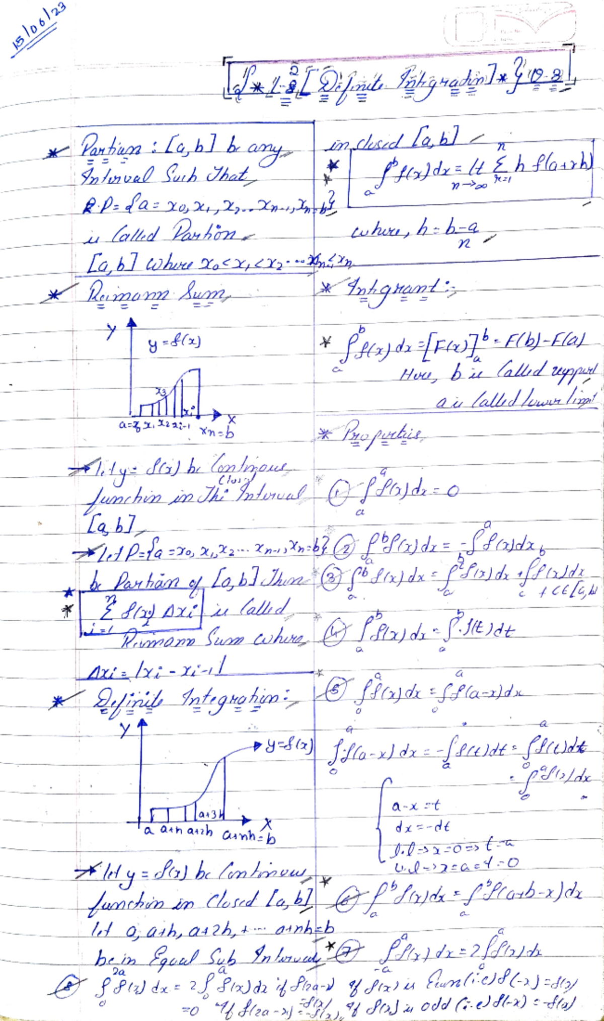Definitie Integration (Complete Notes with Example and Imp Formulas ...