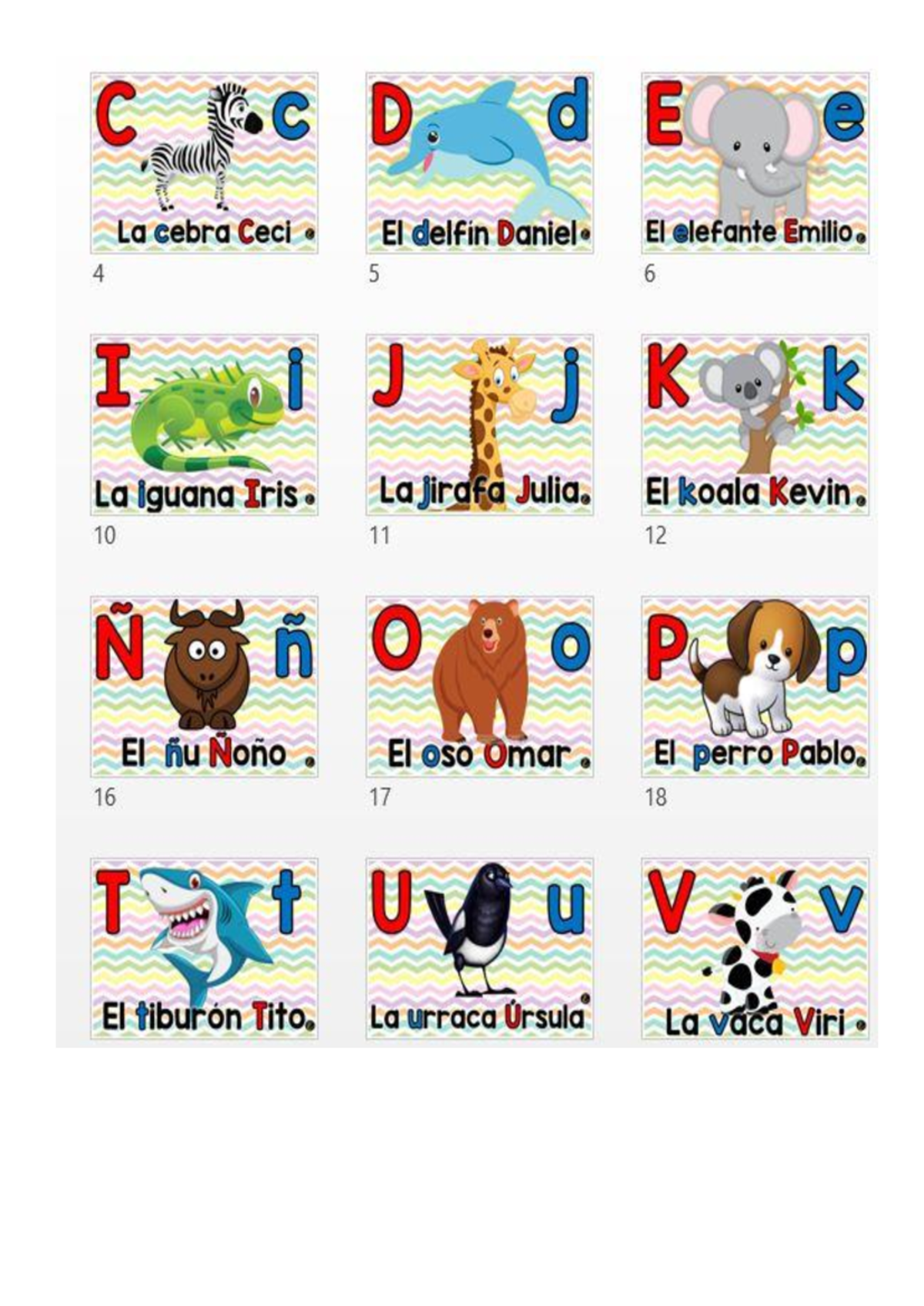 Abecedario DE Animales - Prácticas del lenguaje - s °?“ E N ’.“ | .’V ...