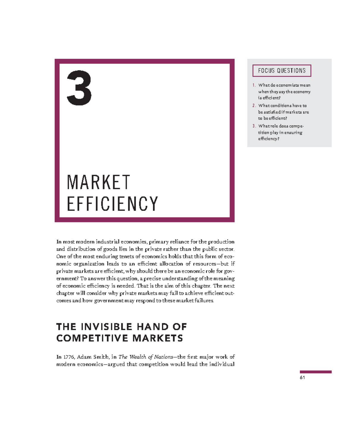 Market Efficiency and Competition: Insights from Stiglitz (Ch 3) - Studocu