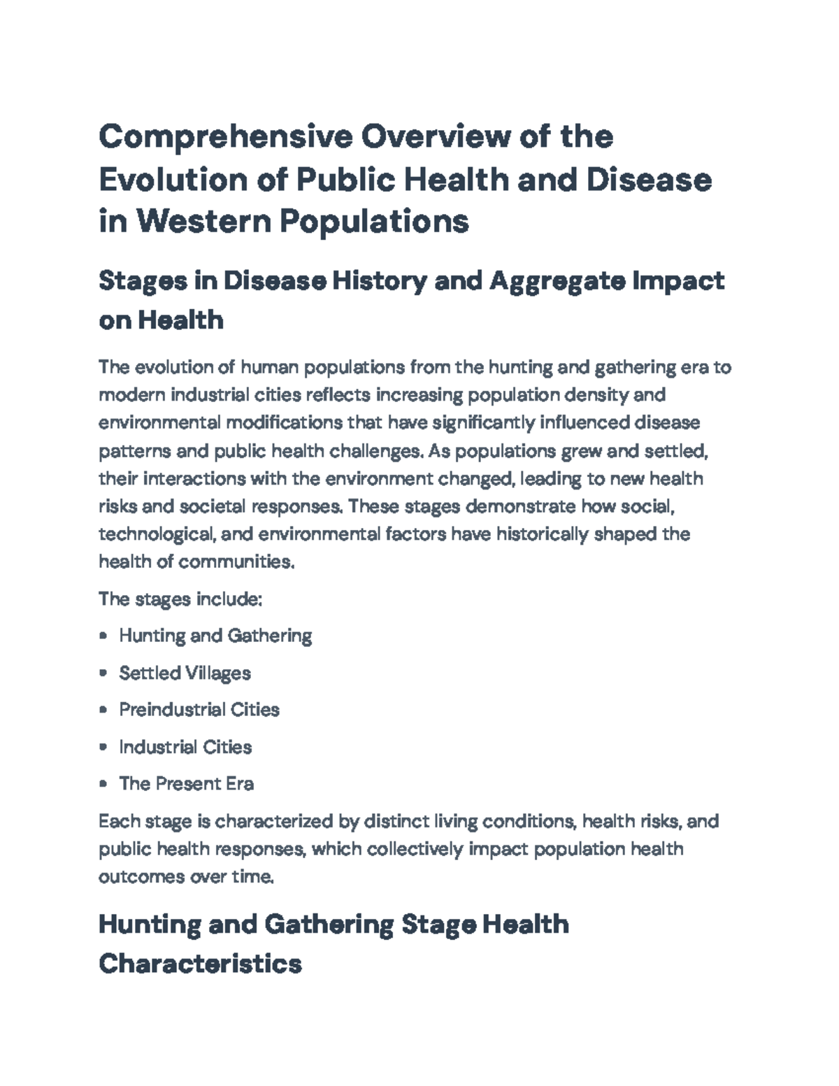 Comprehensive Overview of Public Health Evolution in Western Societies ...