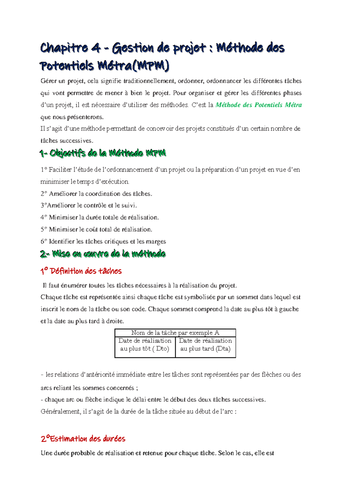 Méthodes des Potentiels Métra ( MPM) - C C C h h h a a a p p p i i i t t t r r r e e e 4 4 4 - G ...