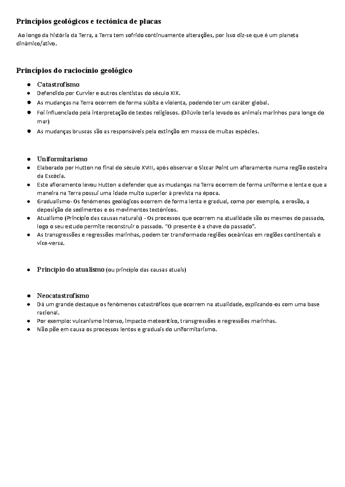 Resumos Geologia 10 Ano: Tectónica de Placas e Vulcanismo - Studocu