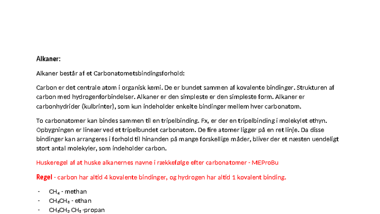 Alkaner, Alkener og Alkyner: Kemi 101 - Grundlæggende Forbindelser ...