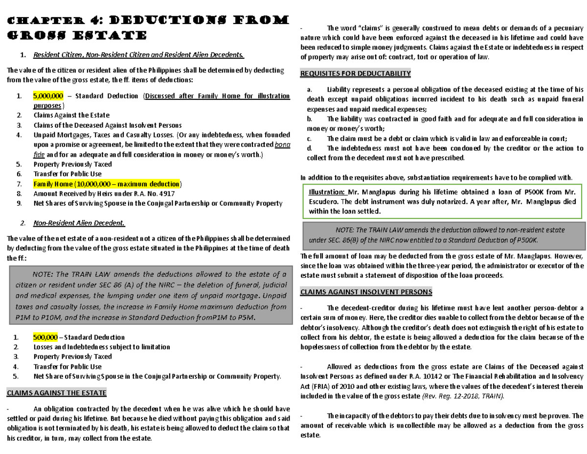 Chapter 4 Transfer and Business Taxation - CHAPTER 4 : DEDUCTIONS FROM ...