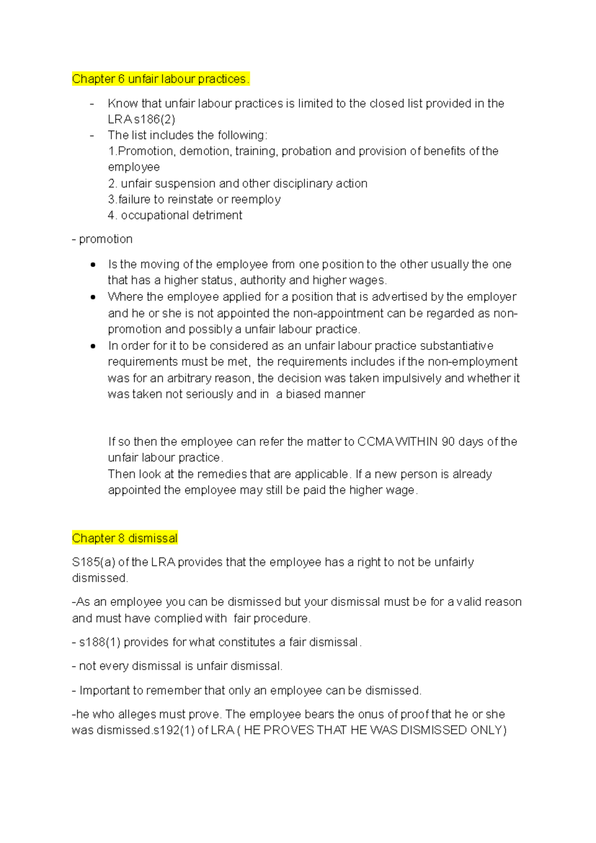 Labour Law Insights: Unfair Practices & Dismissal Guidelines (LRA ...