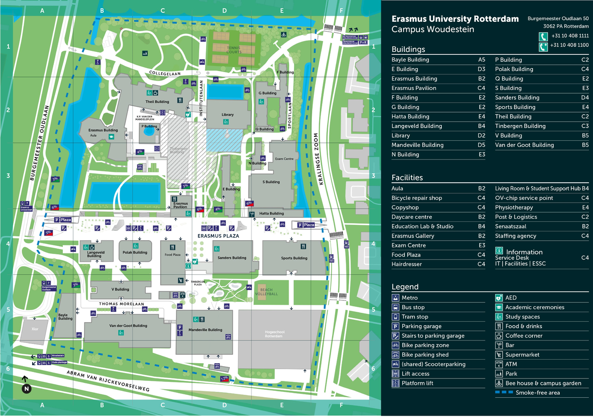 Erasmus University Rotterdam Campus Map and Facilities Guide - Studeersnel
